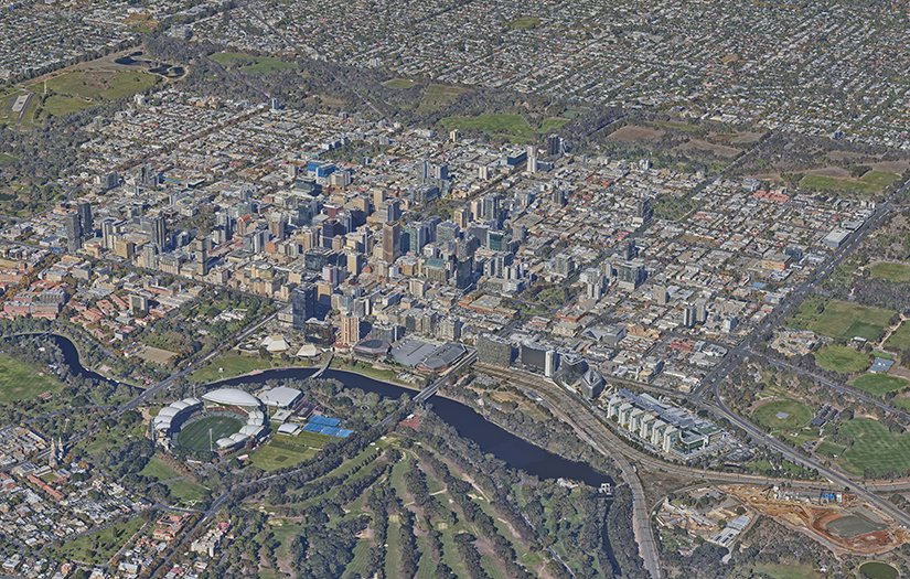 Adelaide 3D Reality Mesh Model by Aerometrex - MetroMap